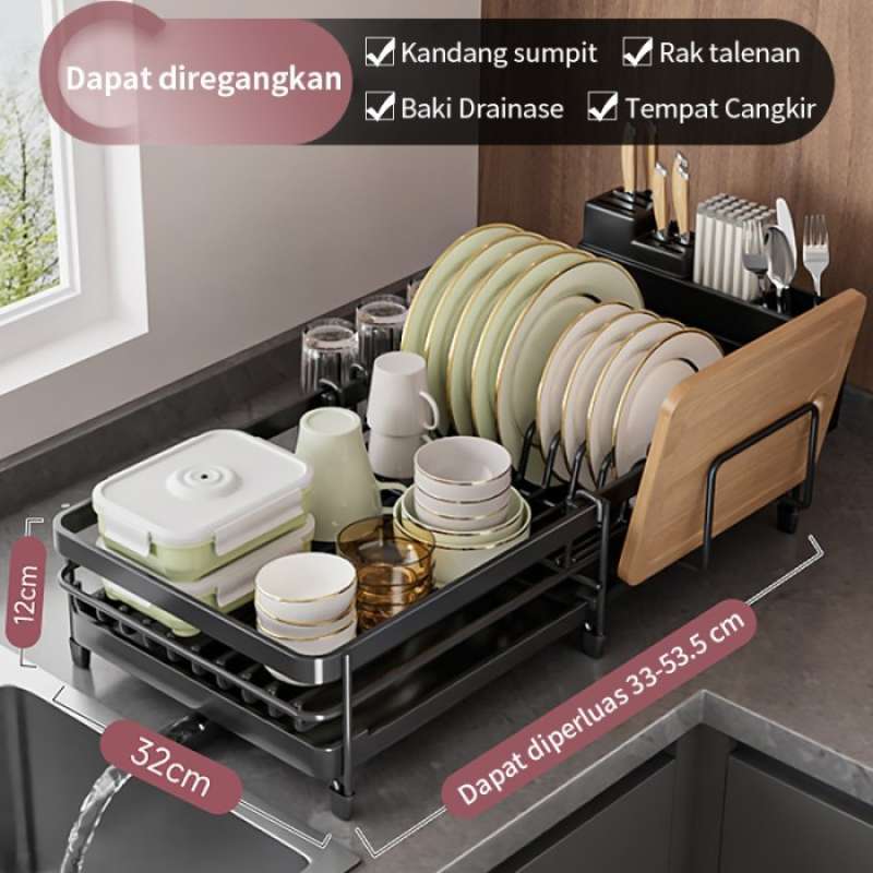 Jual Rak Piring Rak Dapur Tempat Pengering Cuci Piring Kitchen Drain ...