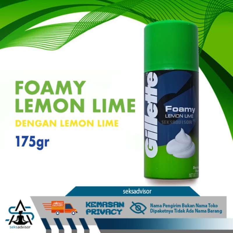 Jual Gillette Foam Shave Foamy Lemon Lime. Cream Krim Alat Cukur - 175 ...