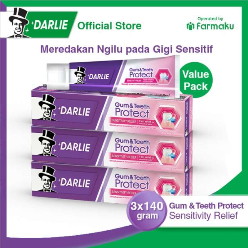 Jual Darlie Pasta Gigi Gum & Teeth Protect Sensitivity Relief 140g X3 Di Seller Raindrop ...
