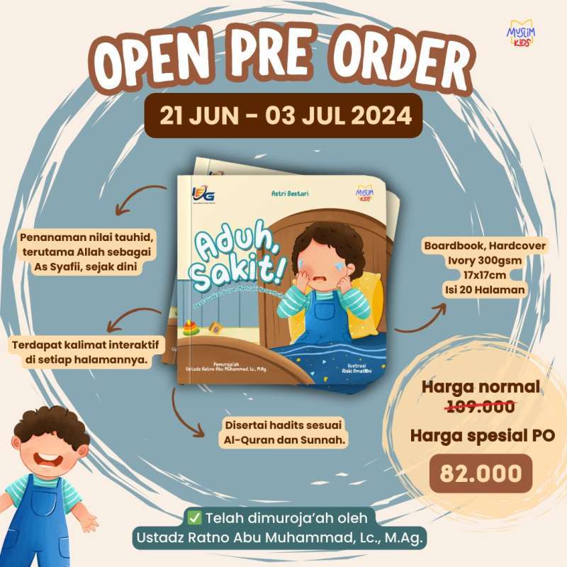 Promo Buku Anak Board Book Aduh Sakit Penanaman Nilai Tauhid Sejak Dini (pre Order) Diskon 20% ...