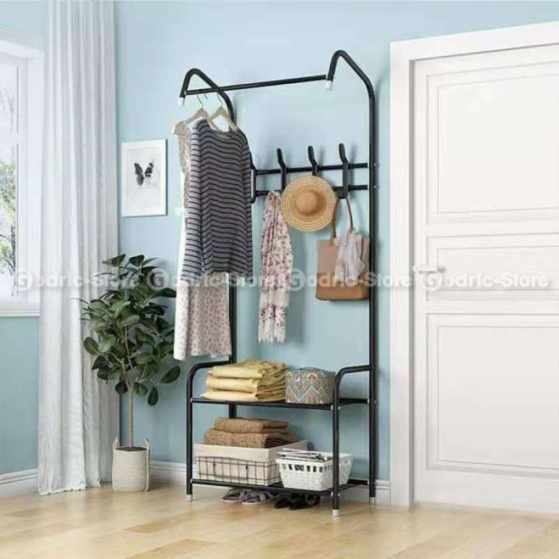 Promo L-shape Rak Hanger Serbaguna Gantungan Pakaian Baju Topi Buku ...