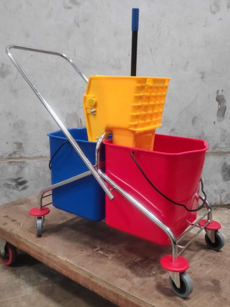Promo Double Bucket Wringler Stainless / Ember Roda (46 Liter) Diskon ...