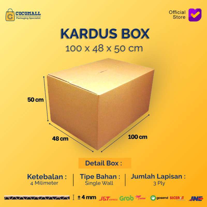 Jual Kardus Karton Box Polos Jumbo Besar Ukuran 100 X 48 X 50 Cm Di ...