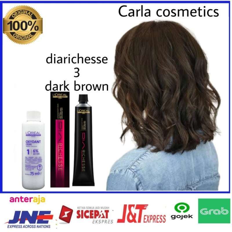 Jual L'oreal Diarichesse Toning Rambut No 3 Dark Brown + Oxidan't L ...