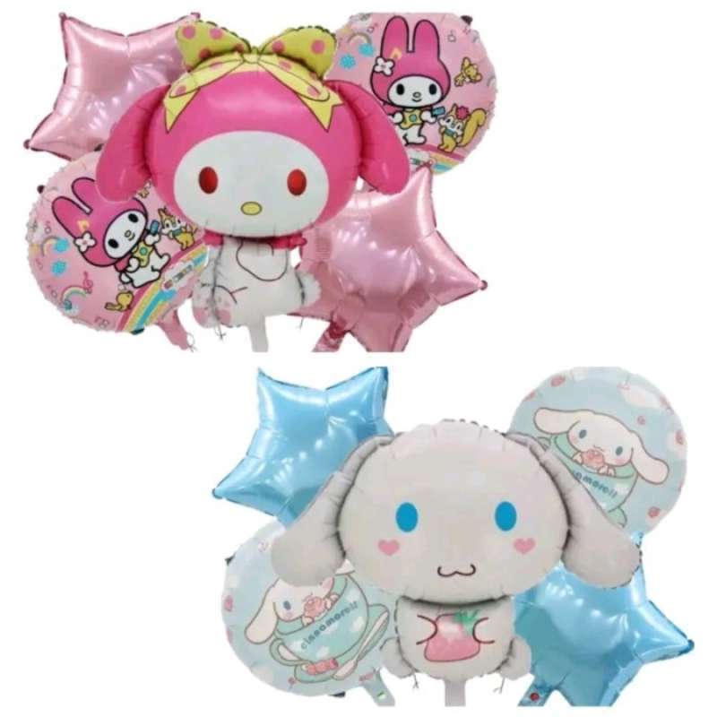 Jual Diskon 5pc Paket Balon Sanrio Melody Cinnamoroll Kode 425 Di ...