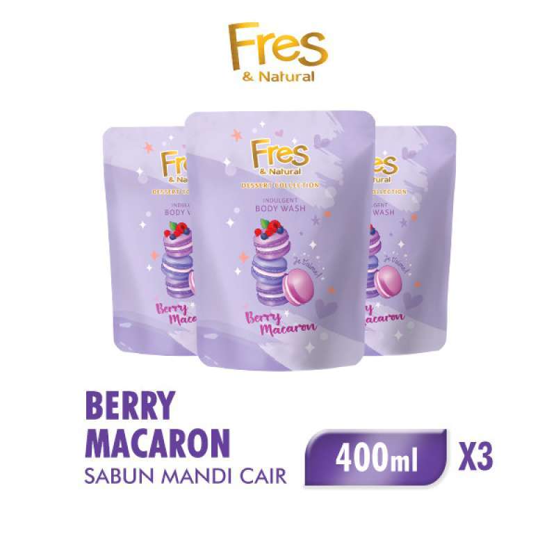 Jual Fres And Natural Sabun Mandi Berry Macaroon 400 Ml X 3 Pcs Di ...