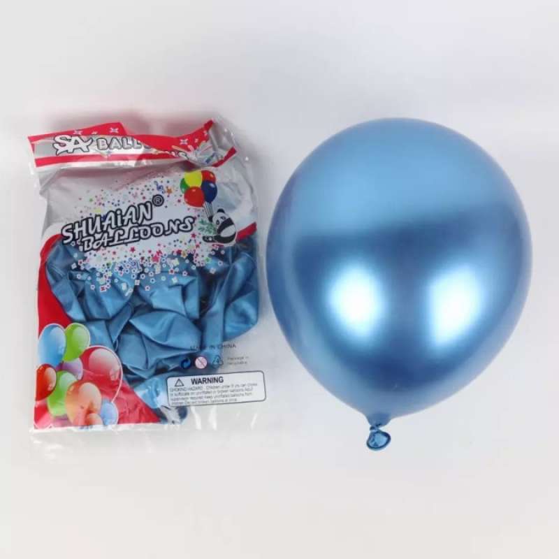 Jual Balon Latex Metalik Chrome Balloon 12 Inch Perpack 1 Pak Isi 50 ...