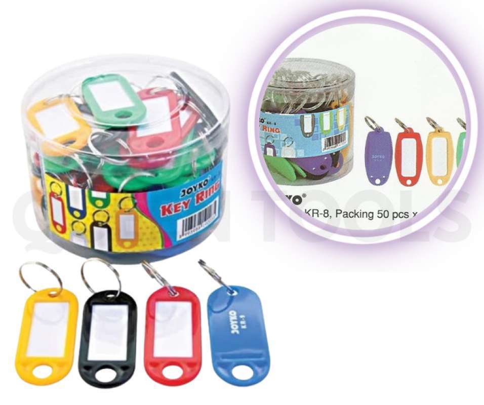Jual Key Ring Isi 50 Gantungan Kunci Name Tag Label Kunci Joyko Kr-8 Kr ...