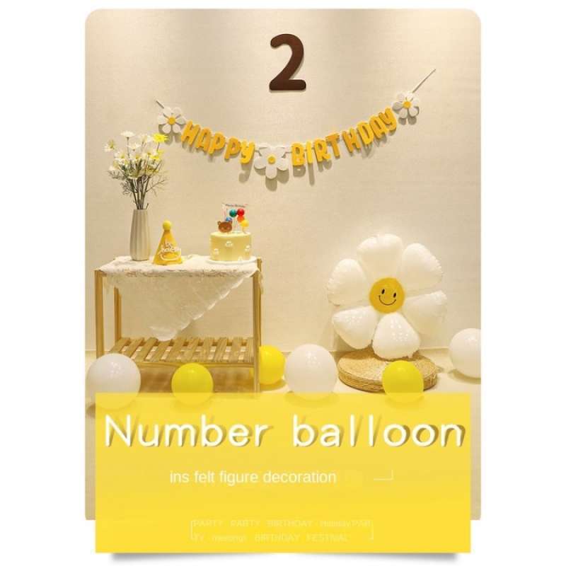 Jual Set Banner Balon Bunga Aster Angka 1 2 3 Untuk Dekorasi Ulang ...