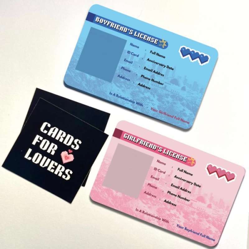 Jual Cards For Lovers Cute Couple License Card Kartu Tanda Pacaran Di ...