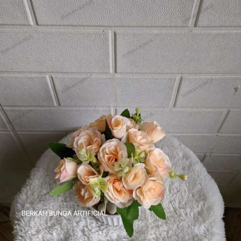 Jual Bunga Mawar Artificial Plastik/hiasan Dekorasi Rumah Meja Kantor ...