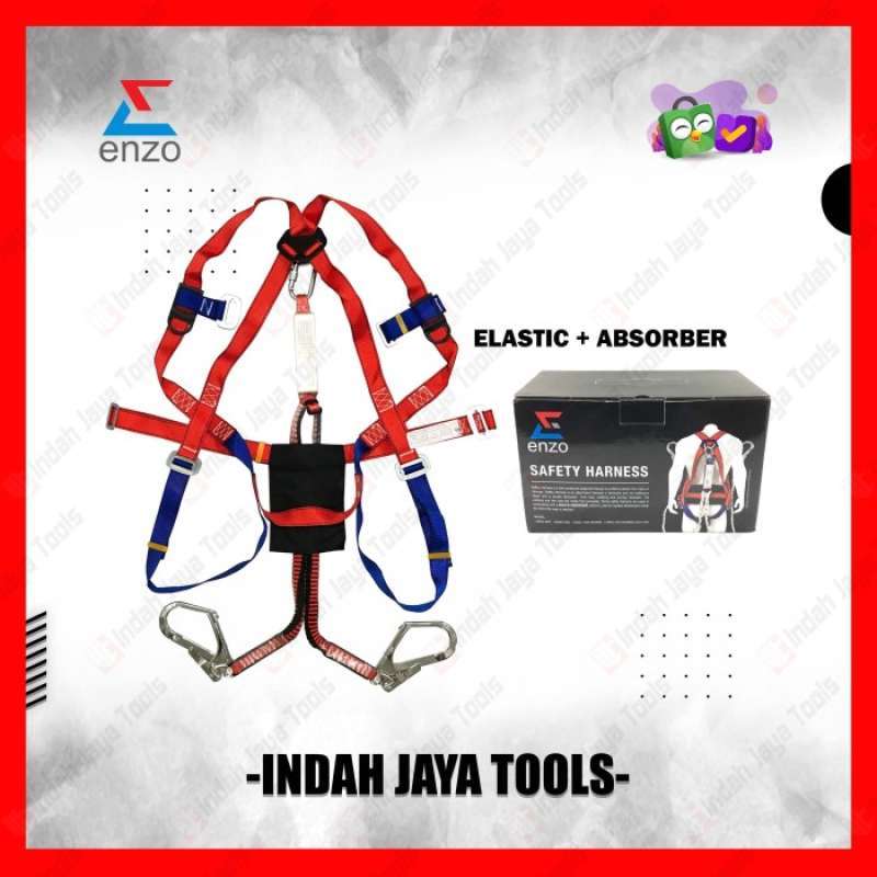 Jual Enzo Absorber Full Body Harness Double Hook Safety Belt Sabuk ...