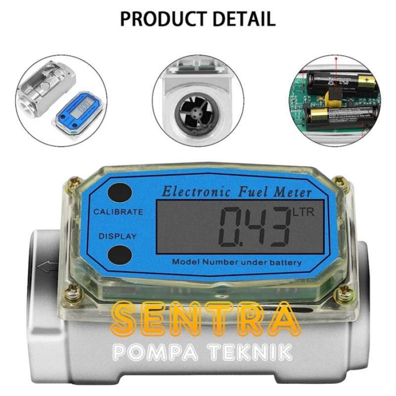 Jual Digital Flow Meter Turbine 1 Inch Flow Meter Air/solar/minyak ...