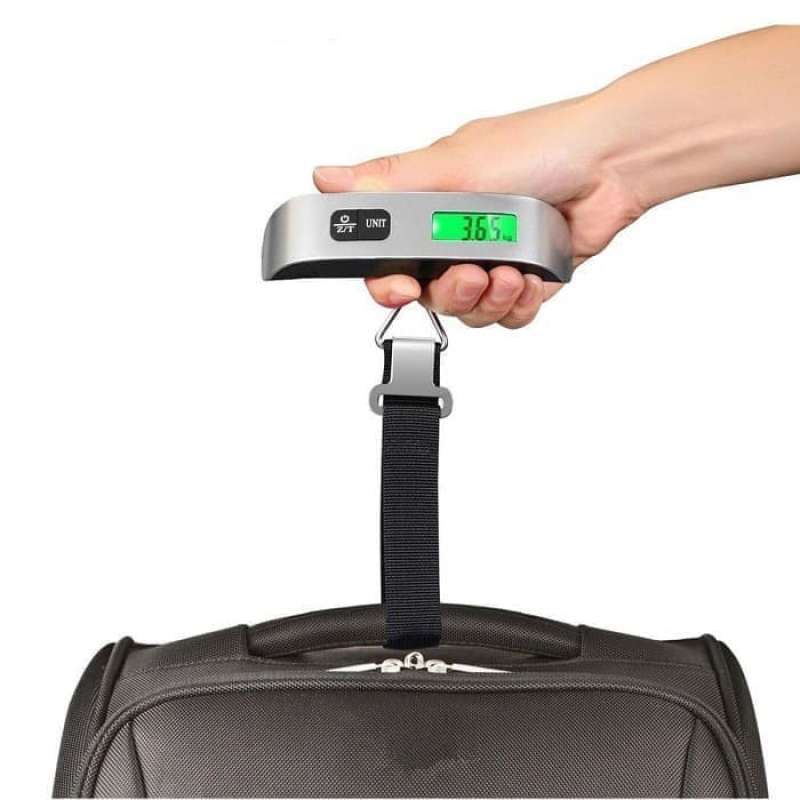 Jual Timbangan Koper Portable Warna Perak - Luggage Scale Digital 50kg ...