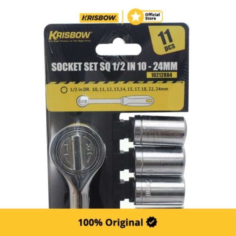 Jual Krisbow Socket Set Kunci Sok Sq 1/2 10-24 Mm 11pcs Lrsos11 Di ...
