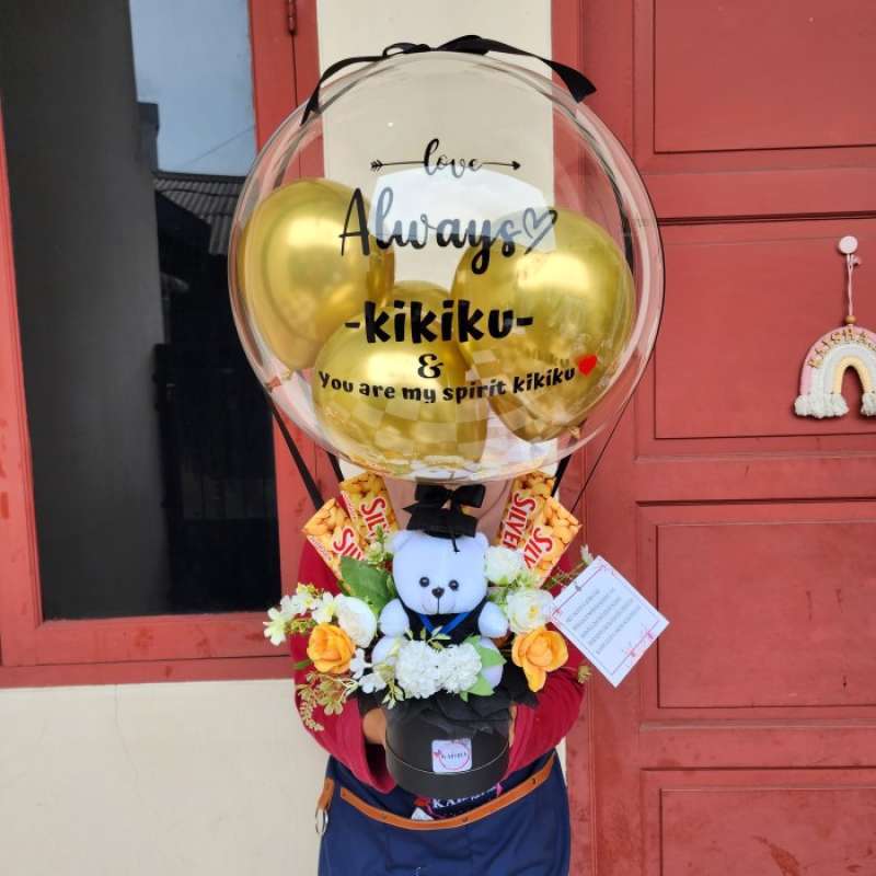 Promo Buket Balon Boneka Wisuda Bucket Baloncokelat Boneka Wisuda ...