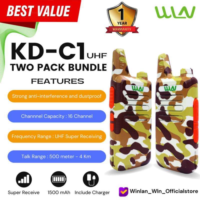 Promo Ht Walkie Talkie Kd-c1 Uhf ( 2pcs ) Loreng Tampa Dekstop - Loreng ...