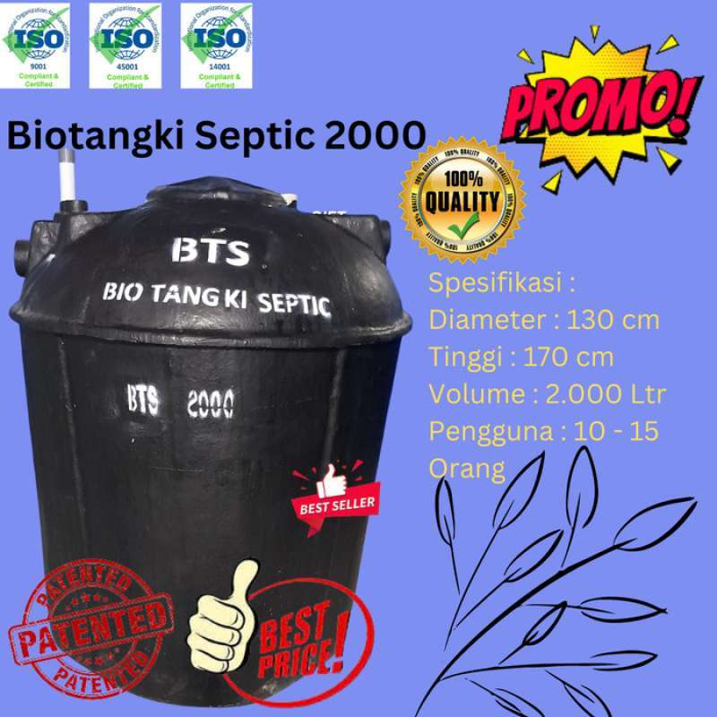 Jual Septic Tank Biotech Bt 12 2000liter, Kapasitas 9-15 Orang - Bcx 2 ...