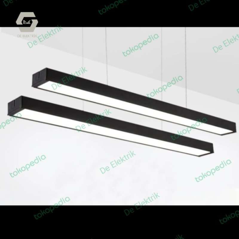 Jual Lampu Gantung Led Strip Lightbar Linier 120cm 36w Hitam Hanging Lamp Netral 4000k Di