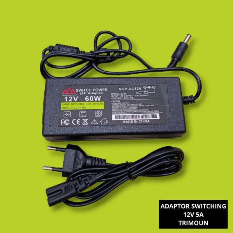 Jual Adaptor 12v 5a Trimoun Original Switching 12 Volt 5 Ampere Di ...