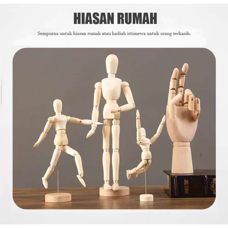 Jual Manekin Kayu Manekin Tangan Pajangan Action Figure Hiasan Meja ...