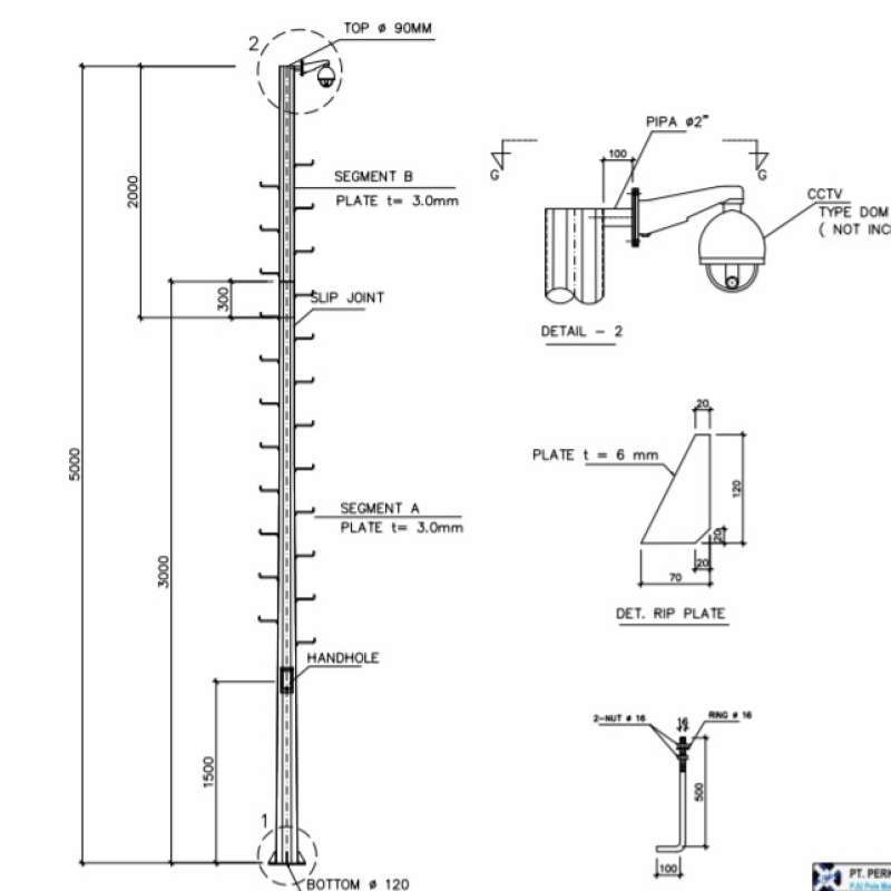 Jual Tiang Cctv Oktagonal 5m + Tangga Hotdeep Galvanized Di Seller Shin ...