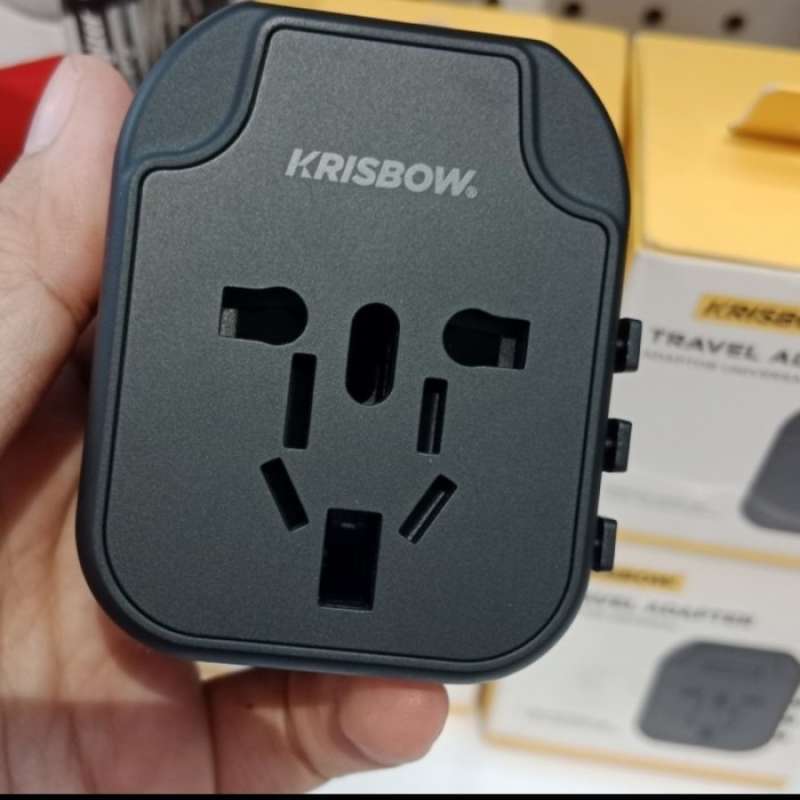 Jual Krisbow Steker Travel Adapter/adaptor Universal Usb-a - Usb Type A ...