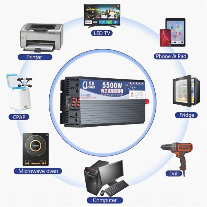 Jual Power Inverter Pure Sine Wave 5500 Watt Dc To Ac 12v Ke 220v Psw - 4000 Watt 24v Di Seller ...