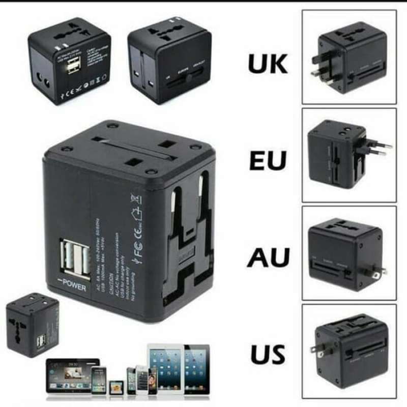 Jual Universal Travel Adaptor Steker All In One With Usb Power 2.1a ...
