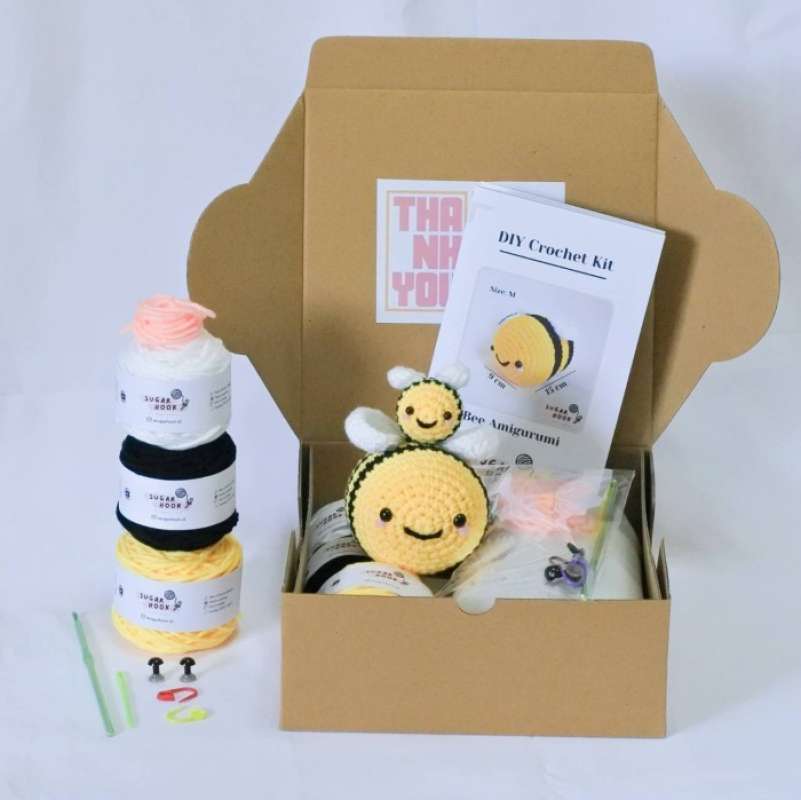 Promo Diy Crochet Bee Kit Amurumi Boneka Rajut Lebah Premium @sugarhook ...