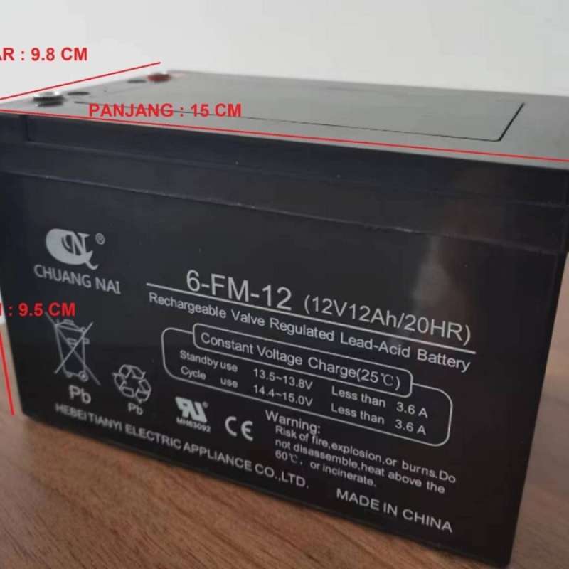 Promo Aki Sepeda Listrik 12v 12ah Kering Chilwee 6-dzf-12 Murah Terbaik ...