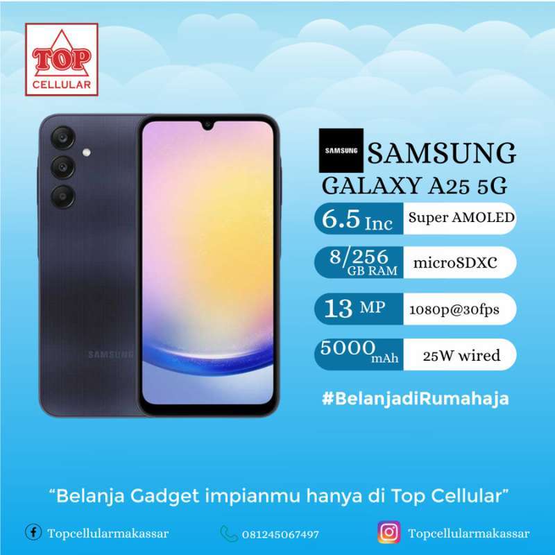 Jual Samsung Galaxy A25 5g [8/256 Gb] Garansi Resmi Di Seller Top Cellular Makassar Instore ...