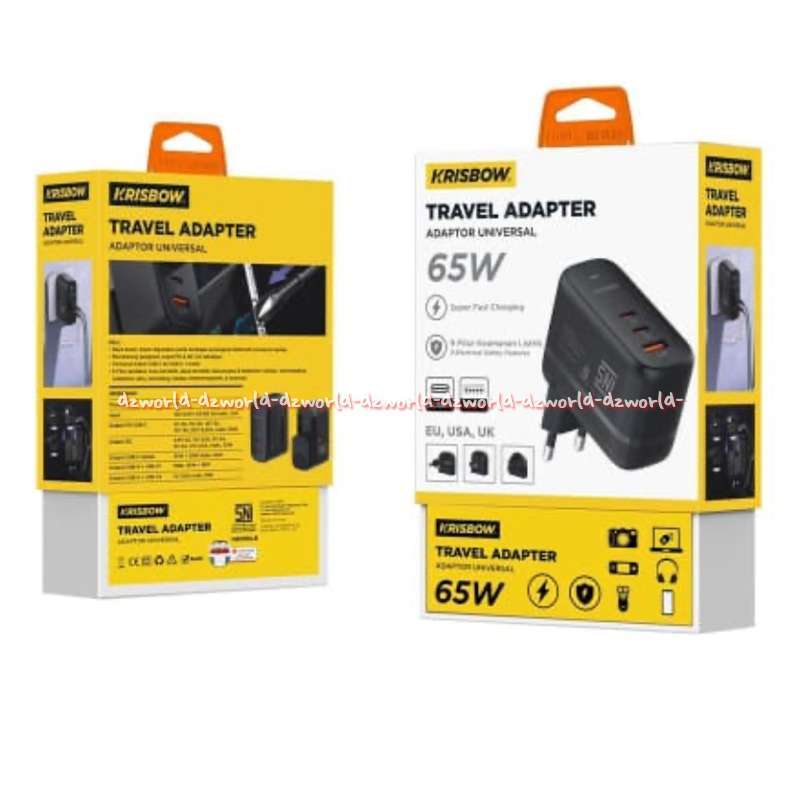 Jual Krisbow Travel Adapter Universal 65w Colokan International Dengan ...