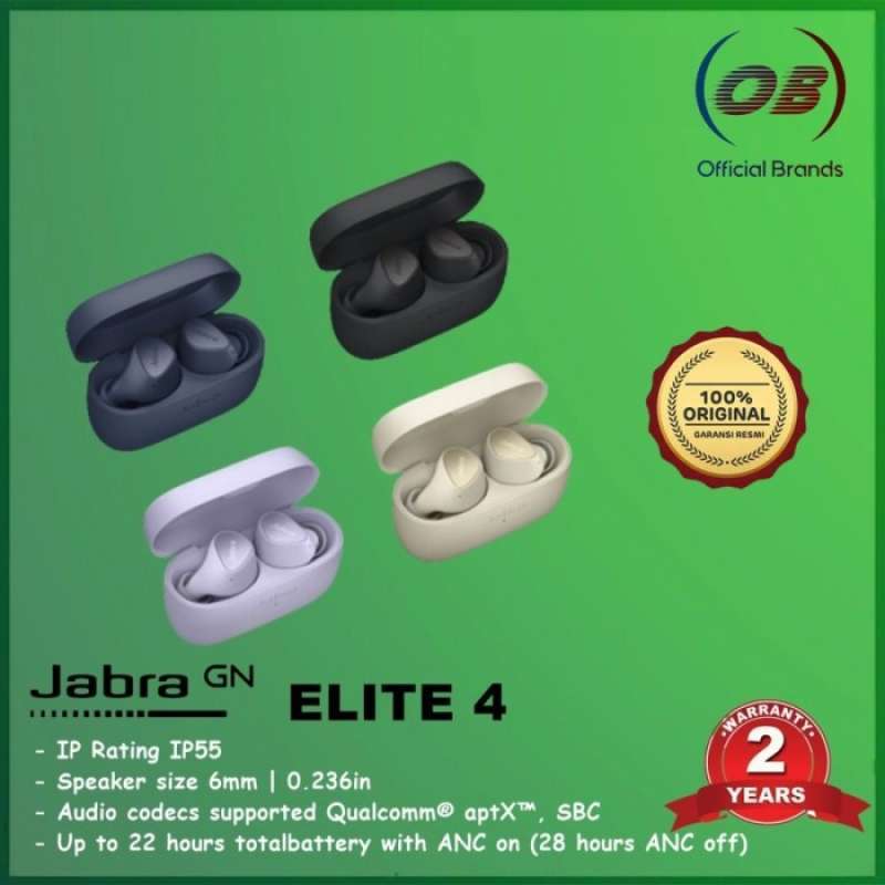 Promo Jabra Elite 4 Elite4 Tws True Wireless Anc Essential Earbuds ...