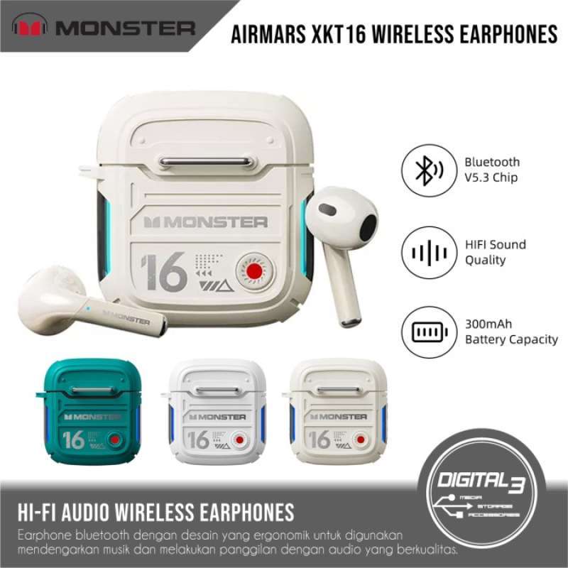 Promo Monster Airmars Xkt16 Tws Wireless Bluetooth Earphones Gaming ...