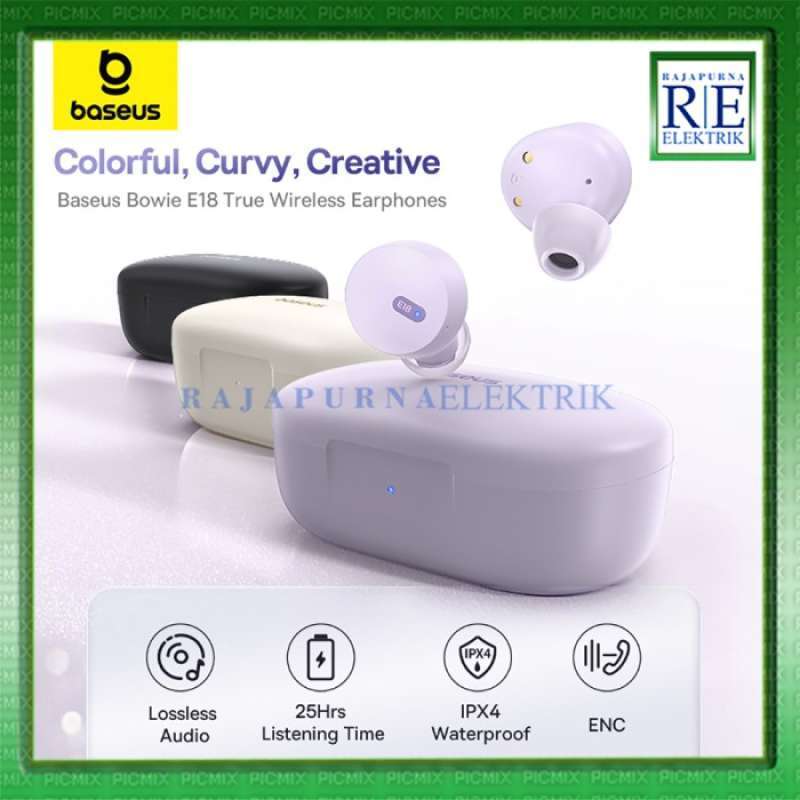 Promo Baseus Bowie E18 Tws True Wireless Earbuds Ipx4 Bluetooth 5.3 Enc ...