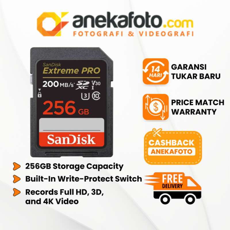 Promo Sandisk Extreme Pro Sdxc 256 Gb / 200 Mbs Black Diskon 23% Di Seller Ryoma Store - Kebon ...