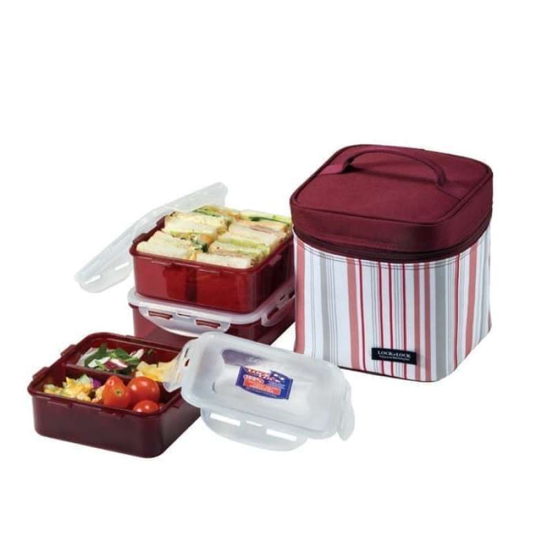 Promo & Lunch Box Set With Stripe Bag Purple Hpl823dp Diskon 23% Di ...
