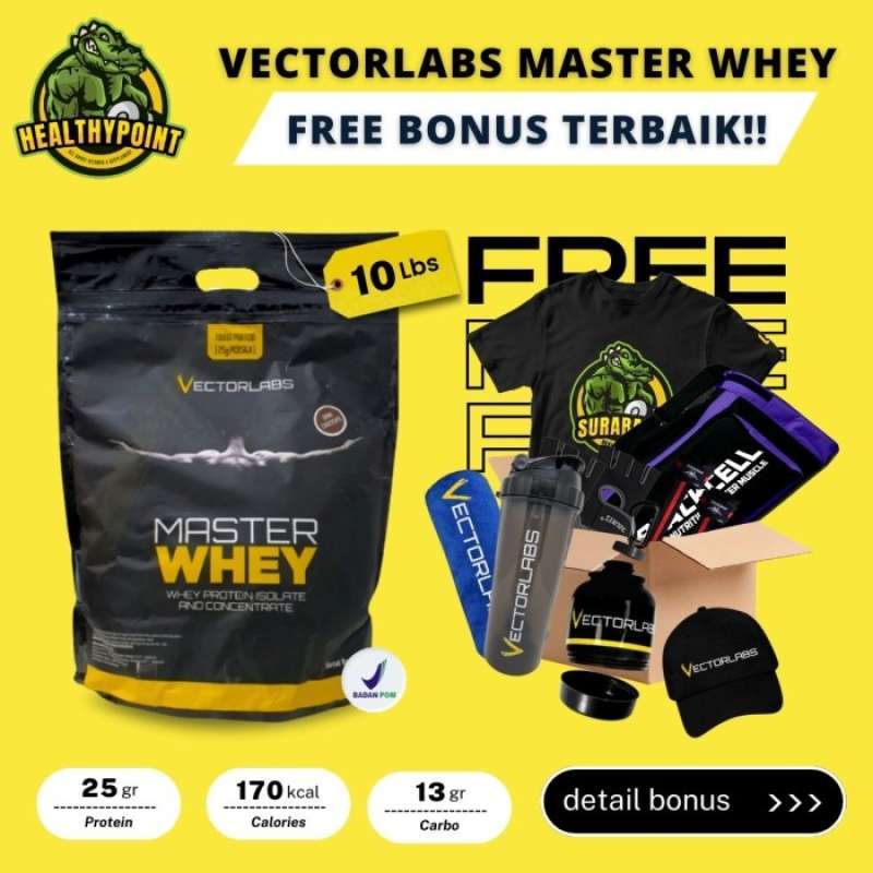 Promo Vectorlabs Master Whey 10 Lbs Master Whey Protein 10lb Wpi Susu ...