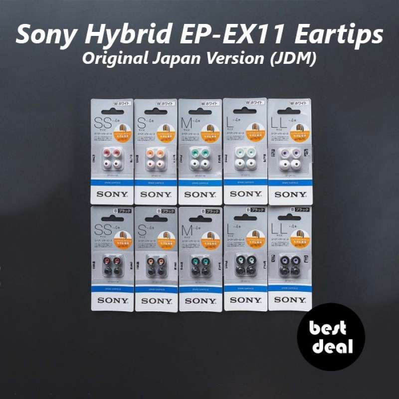 Promo Sony Hybrid Ep-ex11 Japan Version Jdm Silicone Eartips Ear Tip Iem - Hitam, 1 Pasang L ...