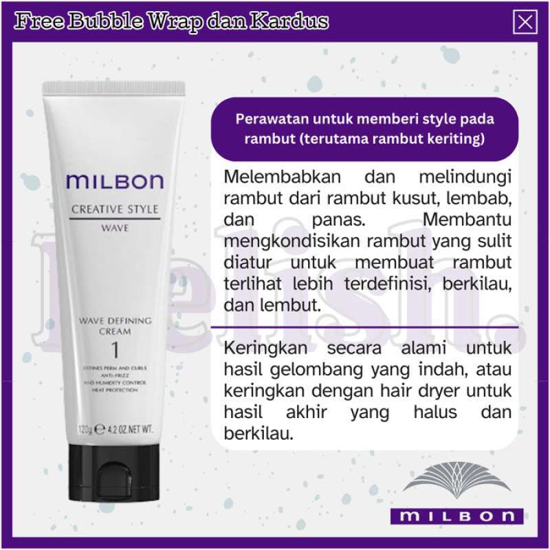 Jual Milbon - Creative Style Wave Defining Cream 1 120gr 120ml Styling Di Seller Pro-id ...