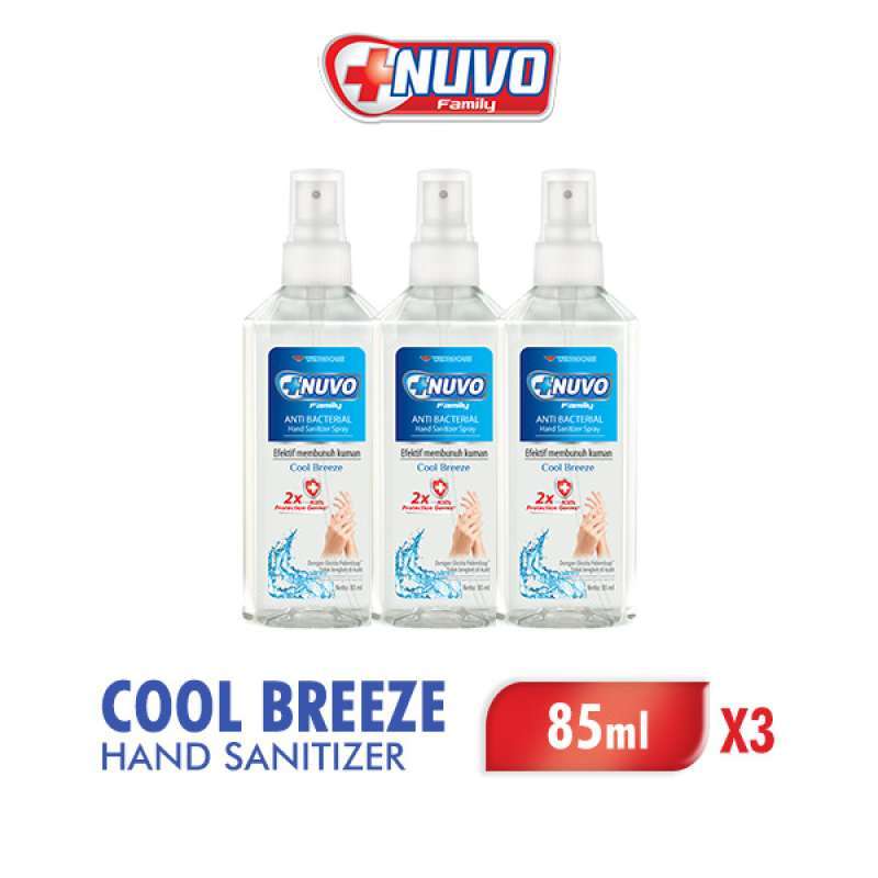 Jual Nuvo Hand Sanitizer Spray Cool Breeze 85 Ml X 3 Pcs Di Seller Pro ...