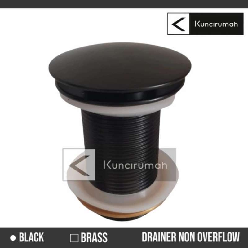 Promo Drainer Wastafel Non Overflow Hitam / Avur Pencet Cuci Tangan ...