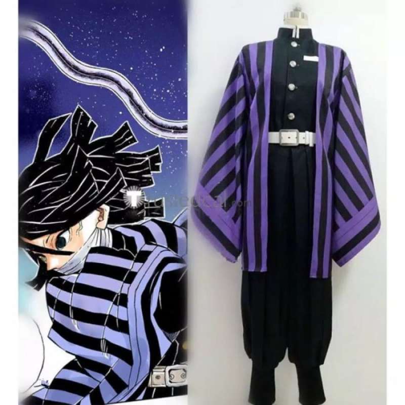 Jual Costume Cosplay Obanai Iguro Kimetsu No Yaiba Haori Yukata ...