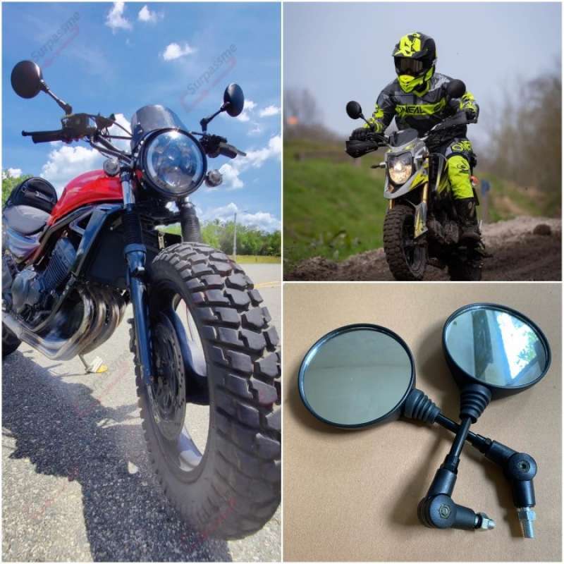 Promo Spion Motor Custom Unik Model Bulat Retro Clssic Dual Sport ...