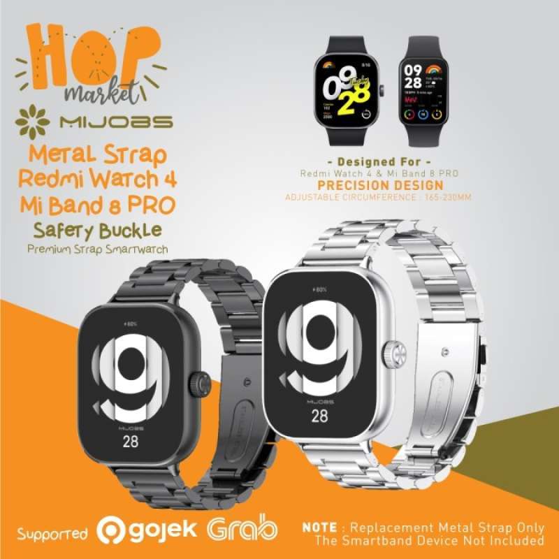 Jual Mijobs Metal Stainless Strap For Redmi Watch 4 / Xiao Mi Band 8 ...