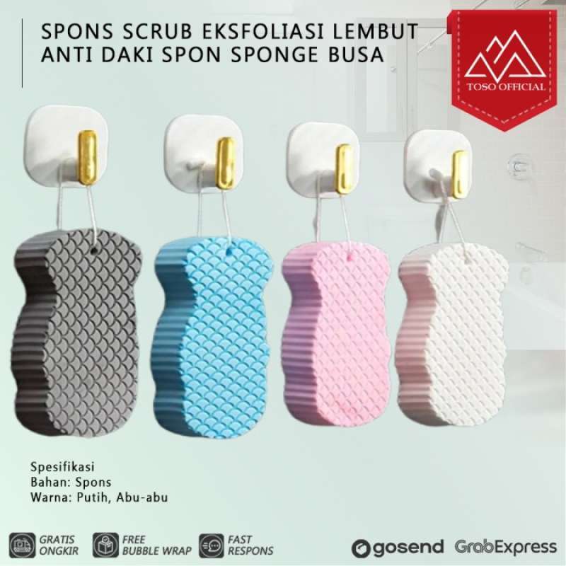 Jual Spons Mandi Busa Eksfoliasi Penghilang Daki 3d Soft Scrub Sponge ...