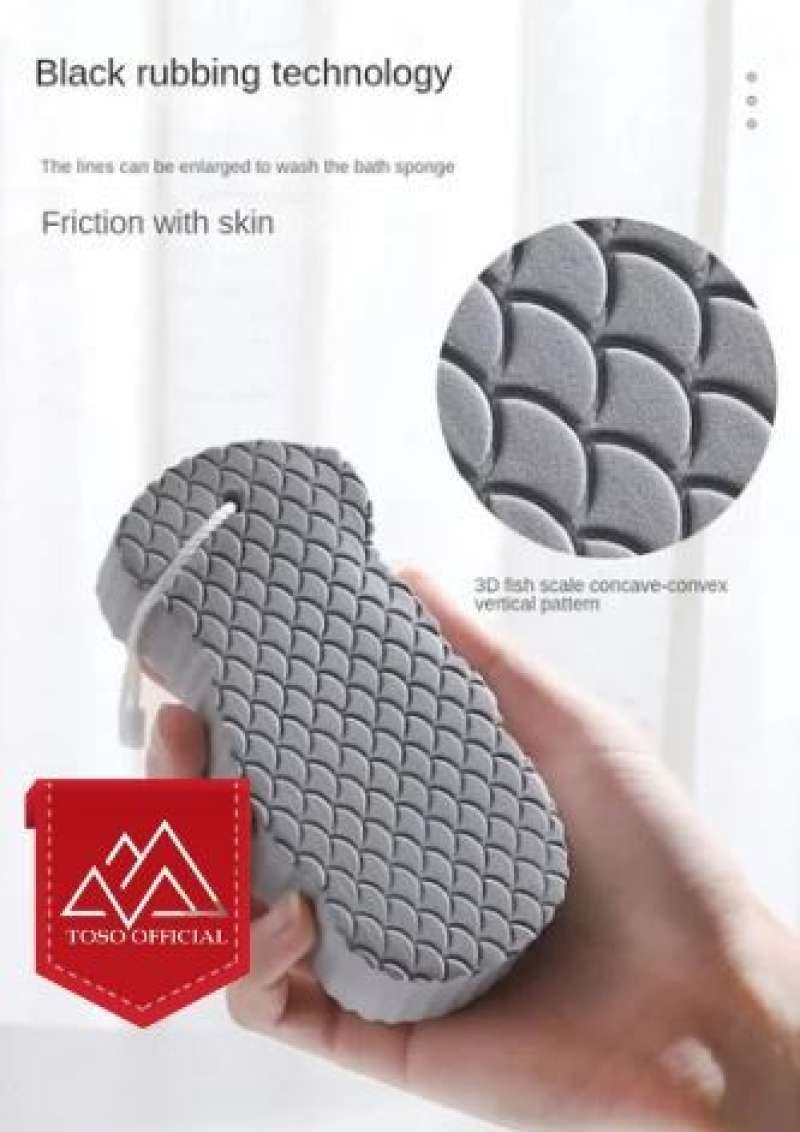 Jual Spons Mandi Busa Eksfoliasi Penghilang Daki 3d Soft Scrub Sponge ...