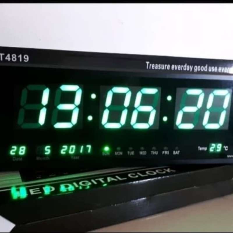 Promo Jam Dinding Led 4819 Jumbo Angka Besar Jam Digital Warna Hijau Murah Diskon 23 Di Seller