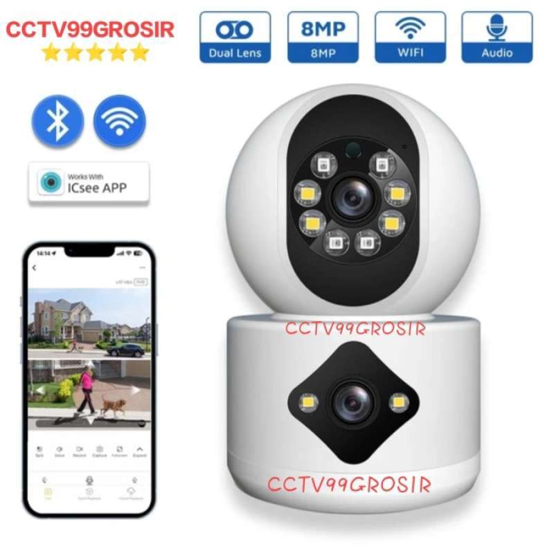 Promo Icsee Dual Lens Ip Camera Cctv Wifi Indoor Smart Kamera Cctv Zoom ...